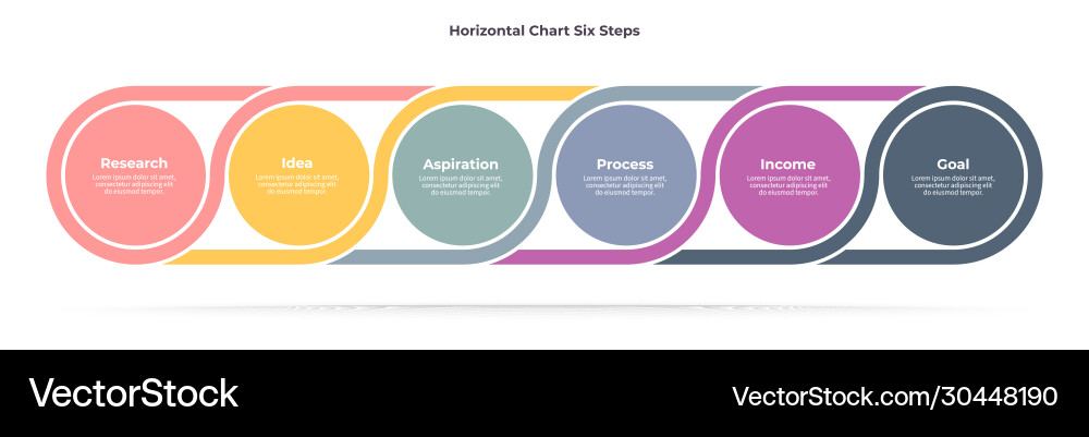 Business infographics timeline with 6 steps Vector Image