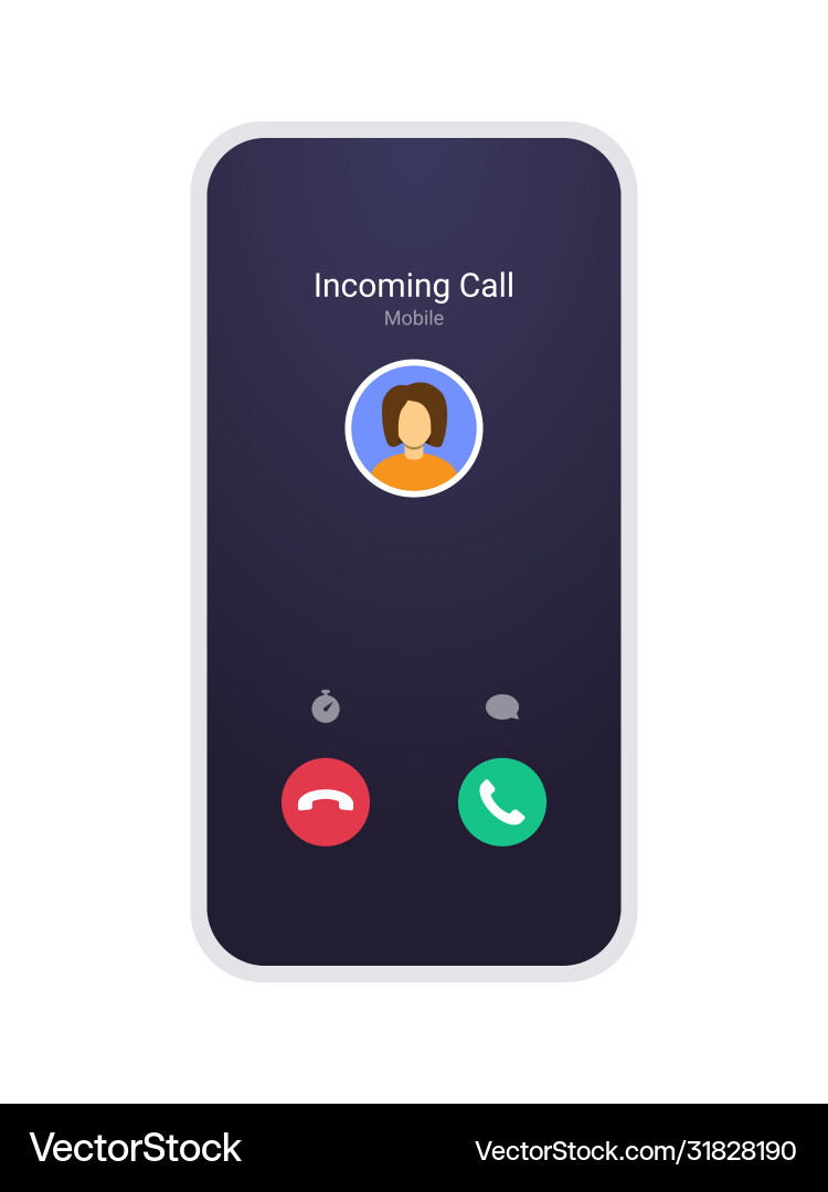 Call screen mockup abstract incoming window Vector Image