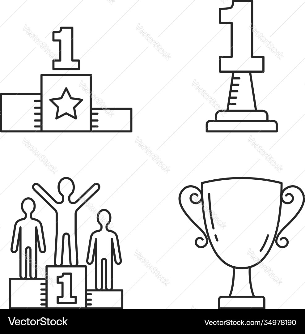 Champion icons Royalty Free Vector Image - VectorStock