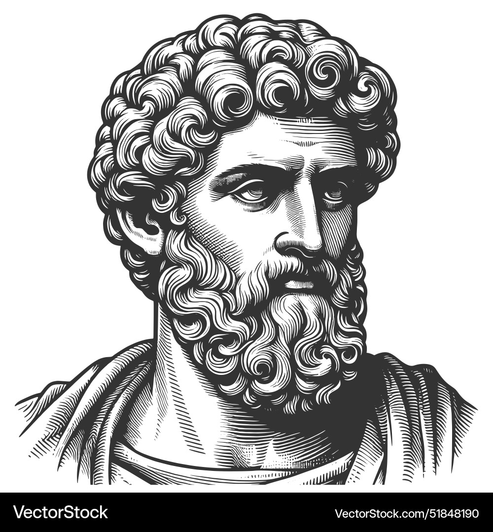 Classic greek statue engraving Royalty Free Vector Image