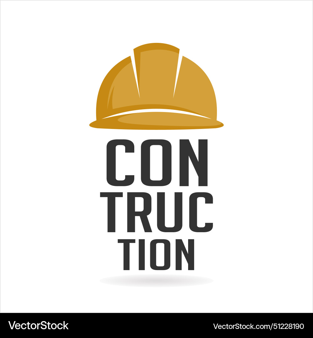 Construction logo with helmet concept Royalty Free Vector