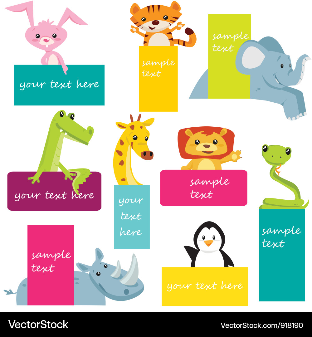 Cute animals Royalty Free Vector Image - VectorStock