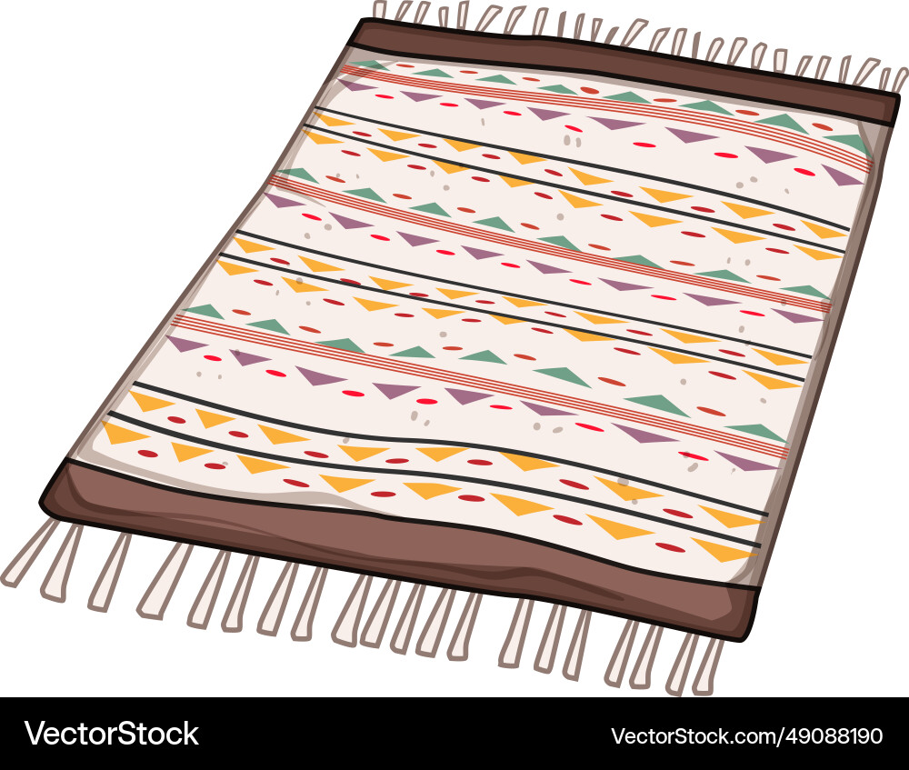 Distressed boho rug cartoon Royalty Free Vector Image