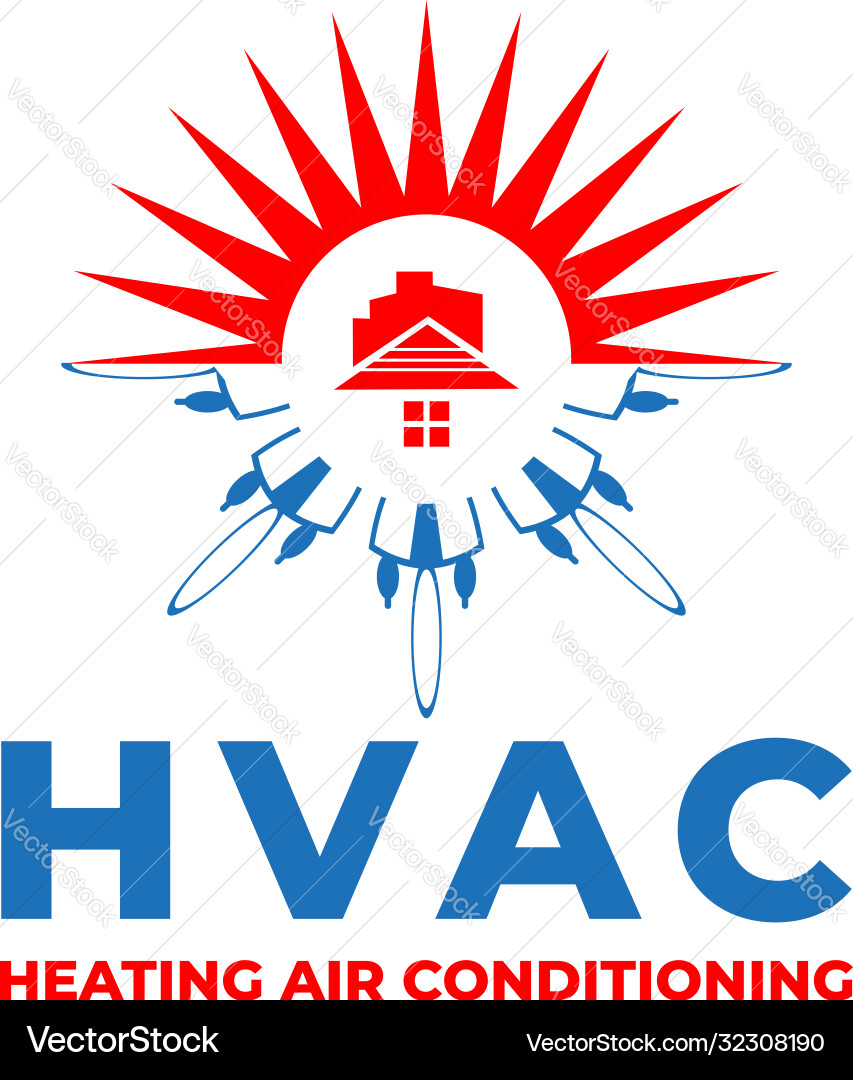 Hvac construction logo design Royalty Free Vector Image