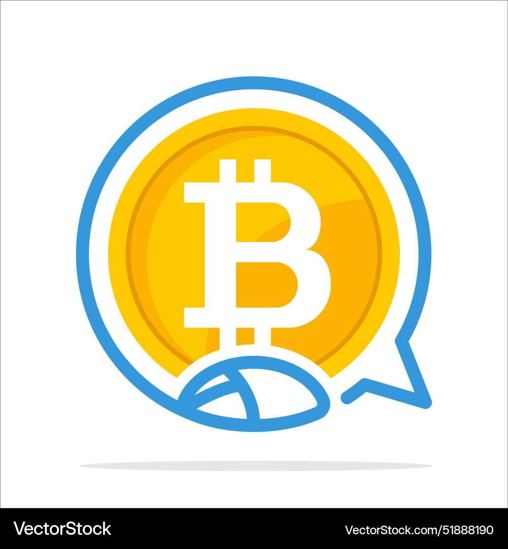 Icon with online media concept supporting bitcoin Vector Image