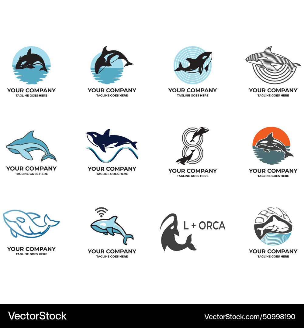Killer whale logo Royalty Free Vector Image - VectorStock