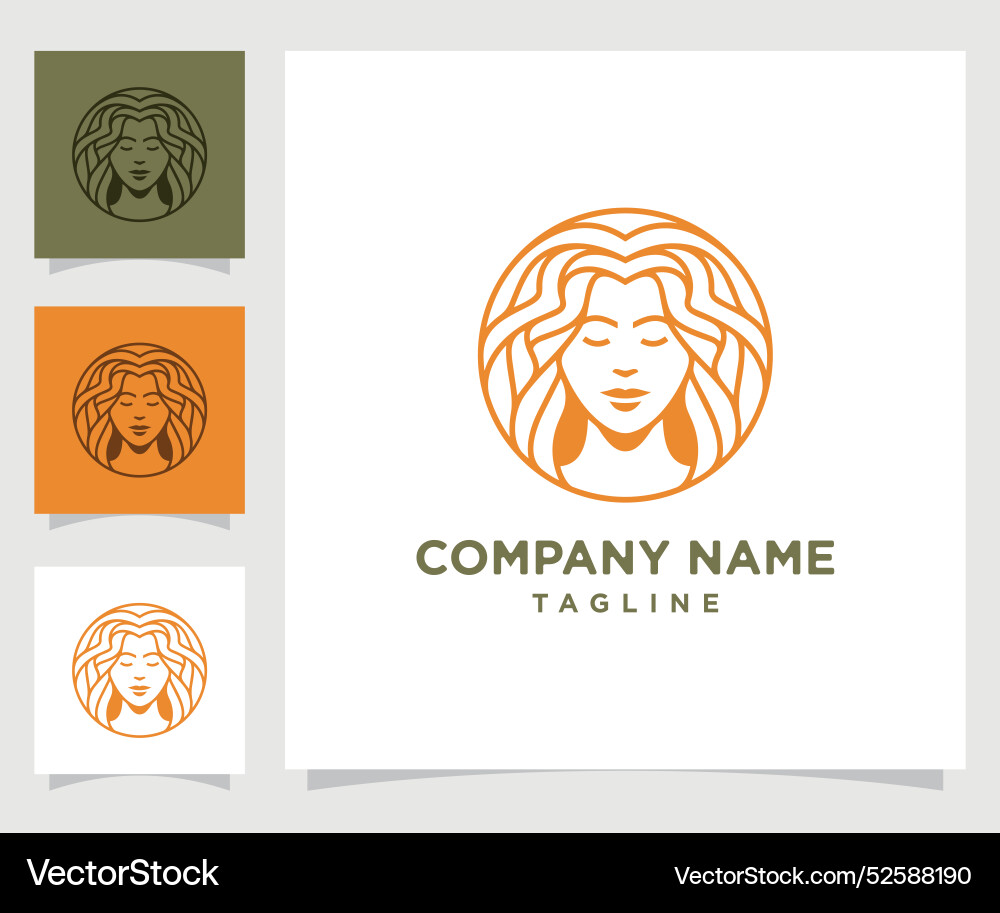 Logo icon simple beautiful woman Royalty Free Vector Image