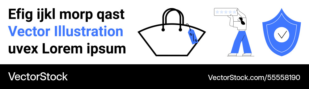 Luxury handbag price tag scanning and shield Vector Image