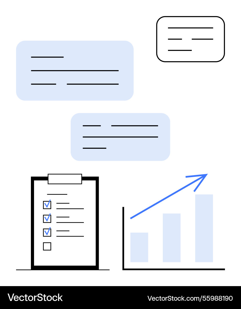 Organized information flow with checklist speech Vector Image