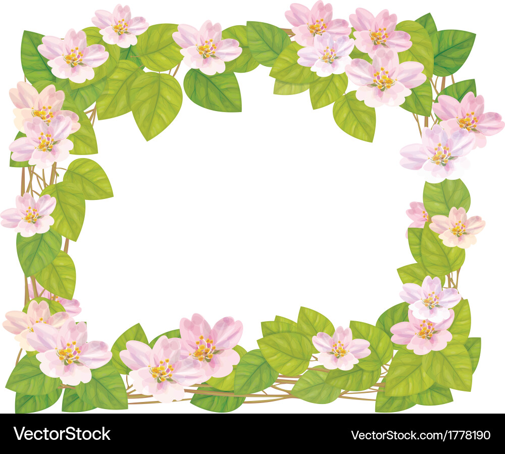 Pink Floral Spring Frame Royalty Free Vector Image
