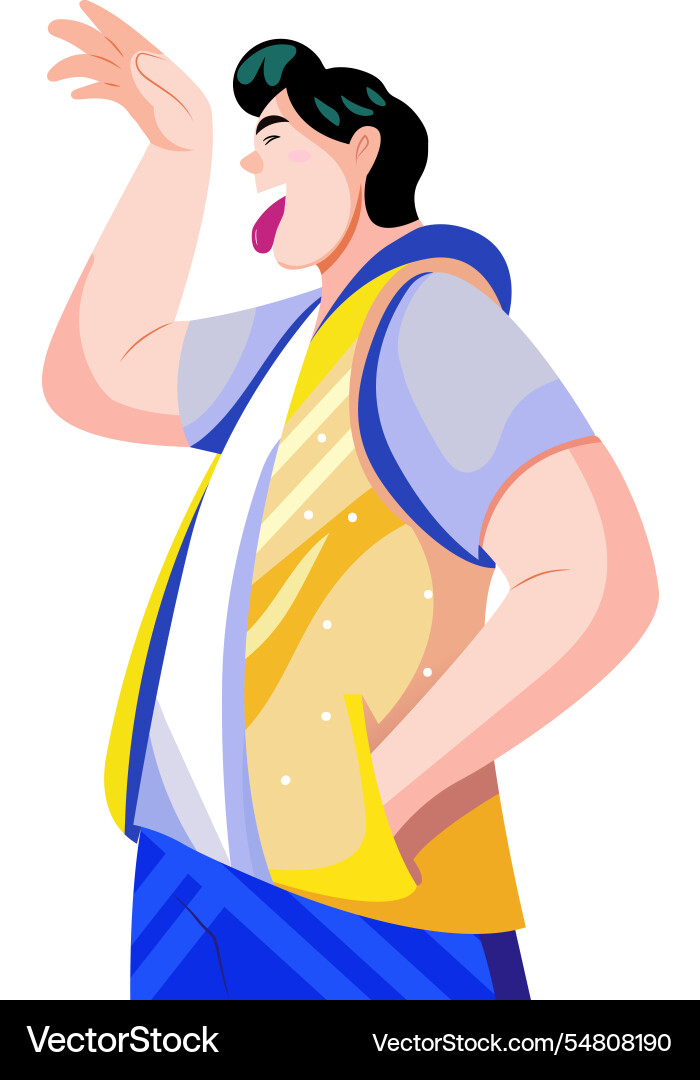 Silly character in flat style Royalty Free Vector Image