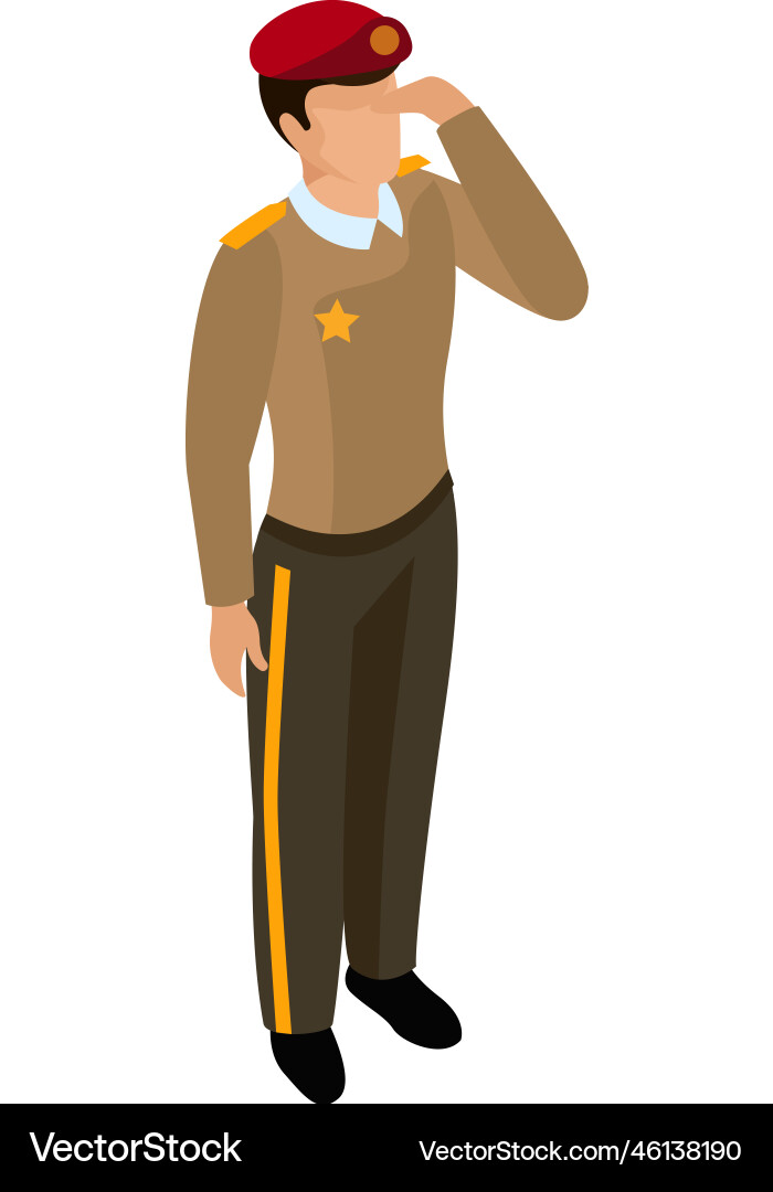 Soldier isometric professions composition Vector Image