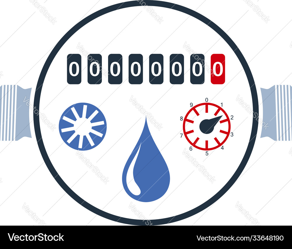 Water meter icon Royalty Free Vector Image - VectorStock