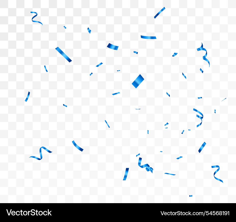 Blue confetti and ribbon banner Royalty Free Vector Image