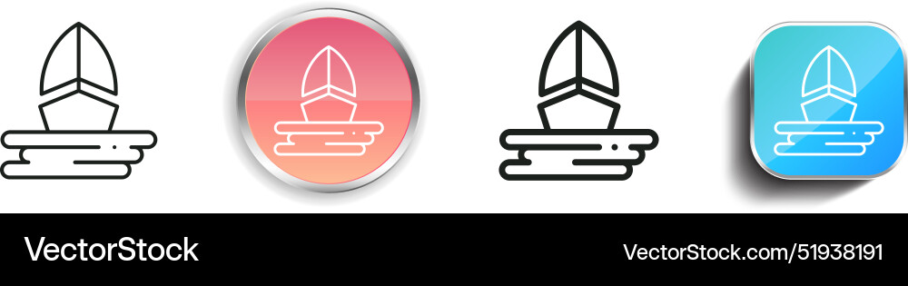 Boat icon thin linear regular and button style Vector Image