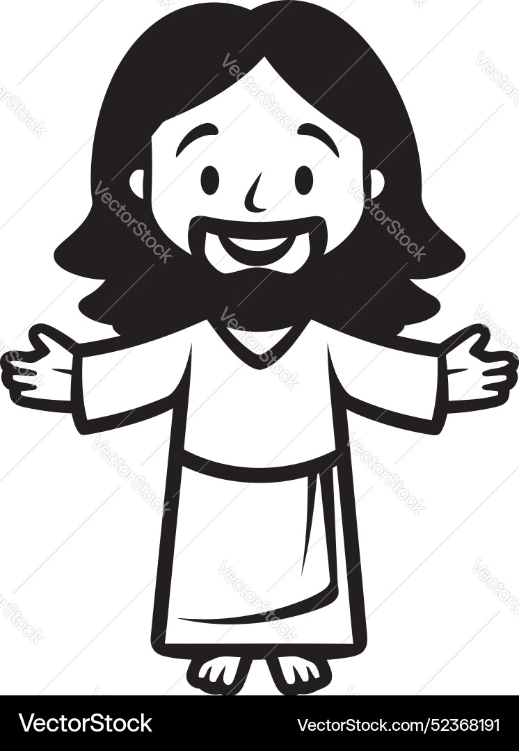 Divine shepherd jesus cartoon icon merciful light Vector Image
