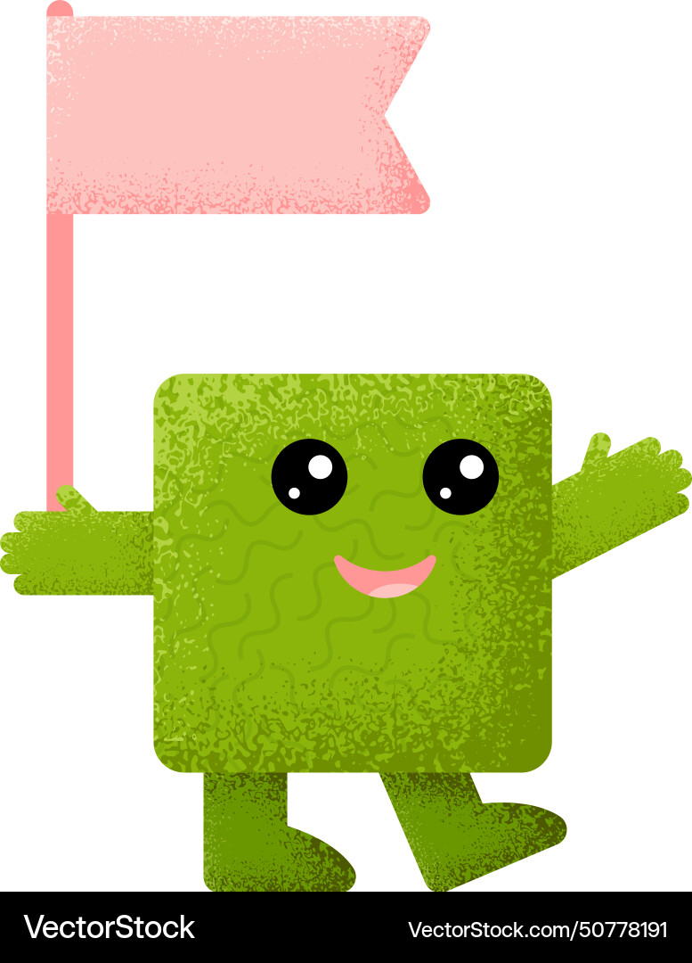 Green rectangle mascot kid math education Vector Image