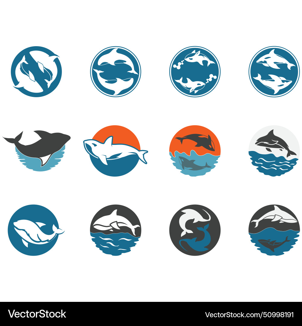 Killer whale logo Royalty Free Vector Image - VectorStock