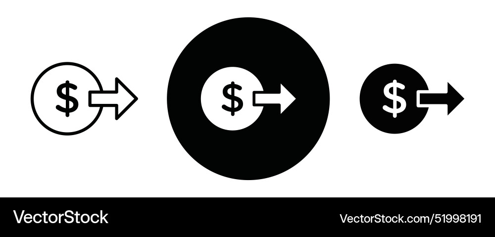 Send money outline icon collection or set Vector Image