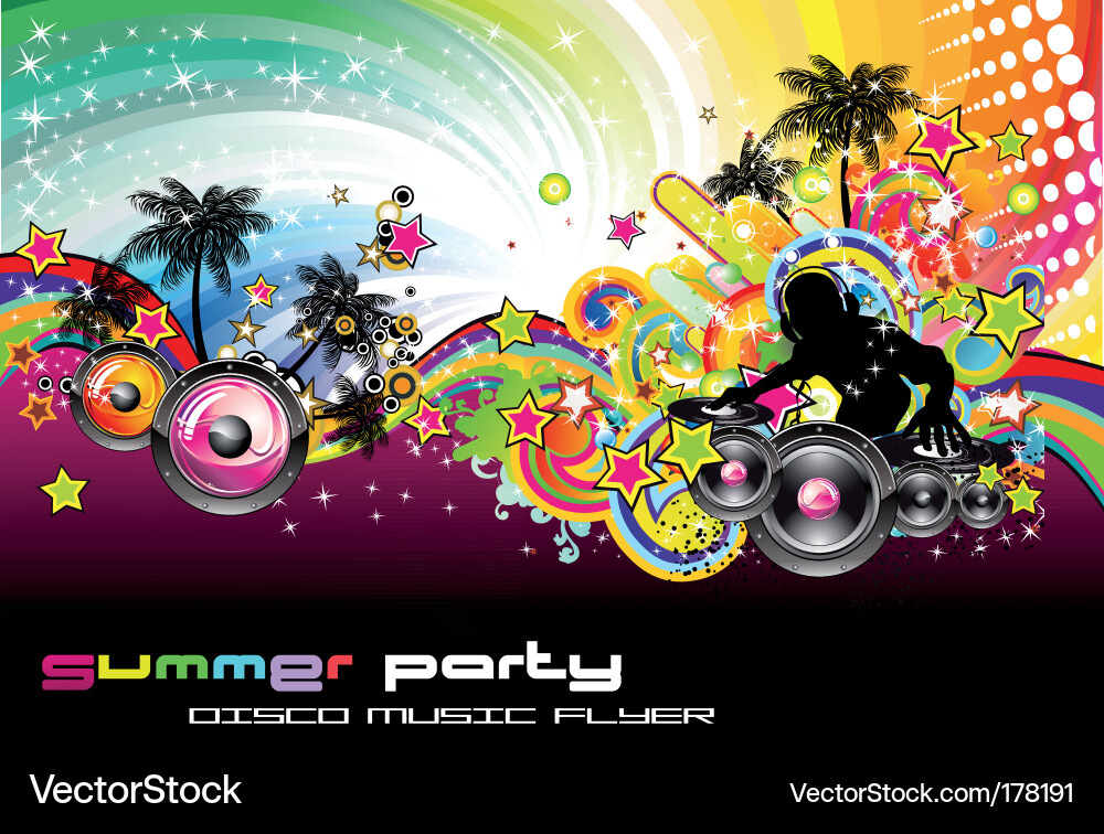 Tropical Disco Party Flyer Royalty Free Vector Image
