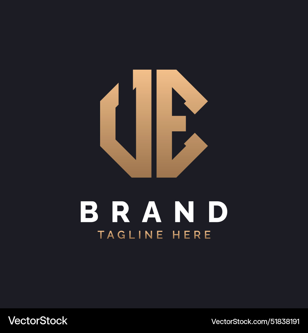 Ue logo design modern minimal elegant and luxury Vector Image