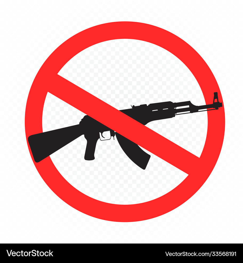 Weapon prohibition sign white background Vector Image