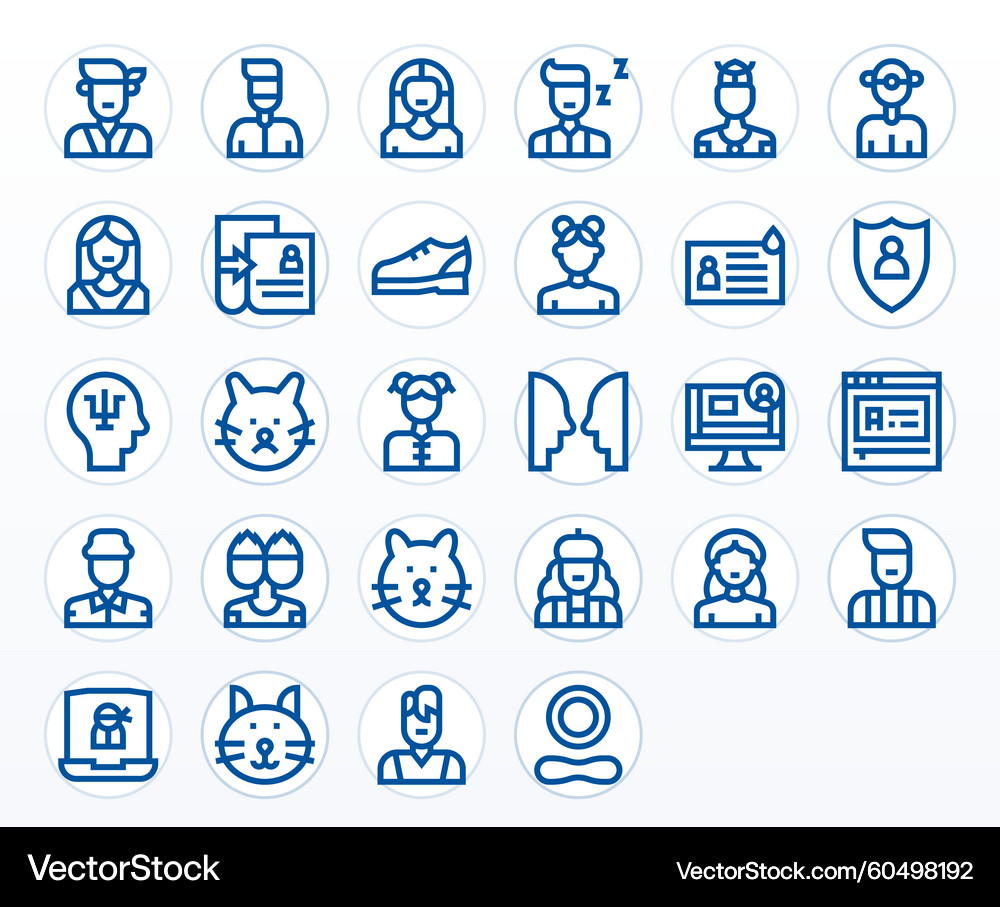 28 Profile Icons - User Management Royalty Free Vector Image