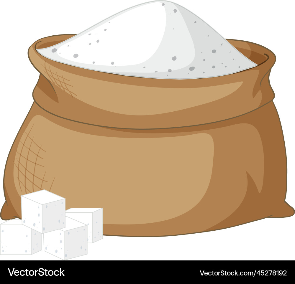 A bag of sugar simple style Royalty Free Vector Image