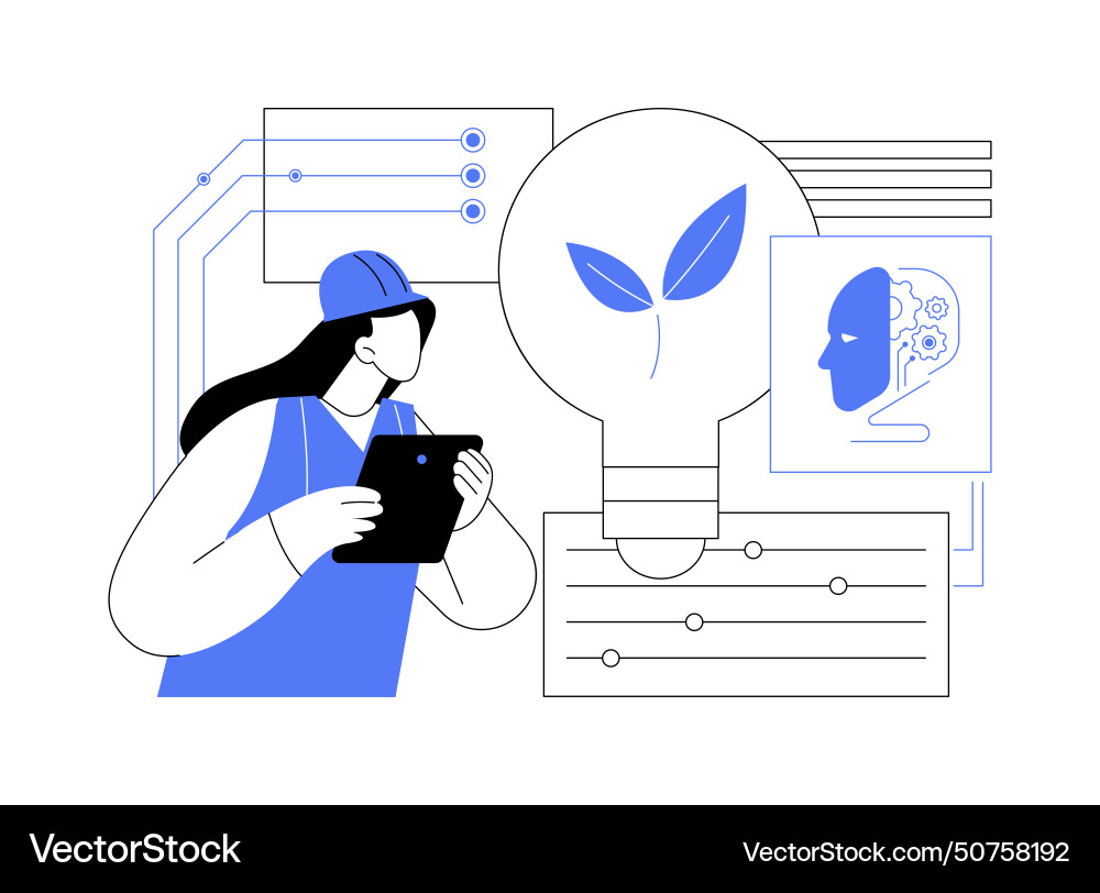 Ai-enhanced energy efficiency consulting abstract Vector Image