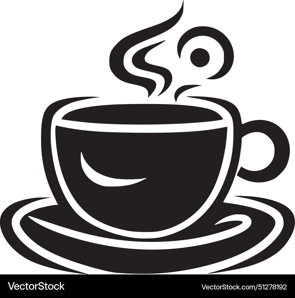 Coffee - minimalist and flat logo Royalty Free Vector Image