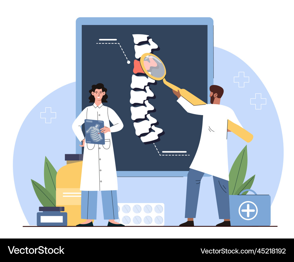 Doctors with spine Royalty Free Vector Image - VectorStock