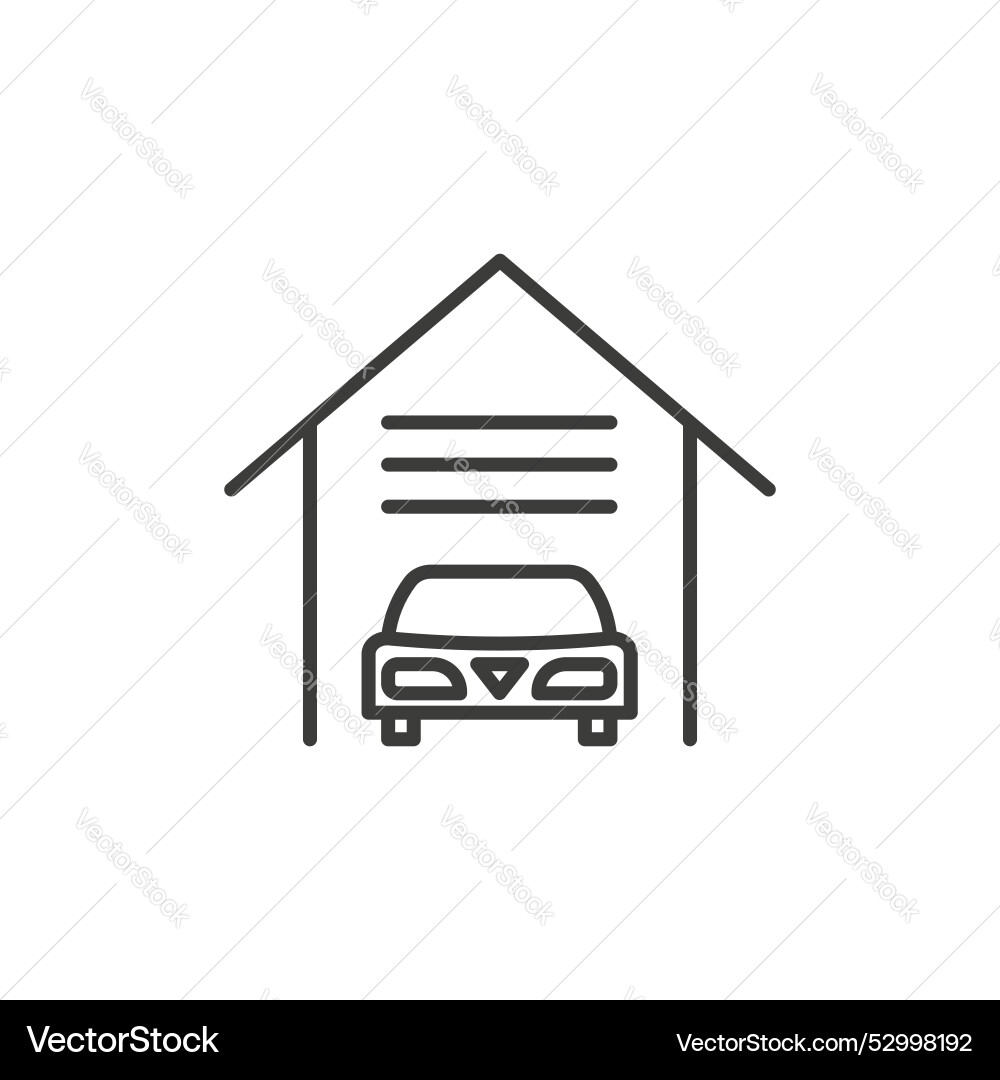 Garage car icon set home parking Royalty Free Vector Image