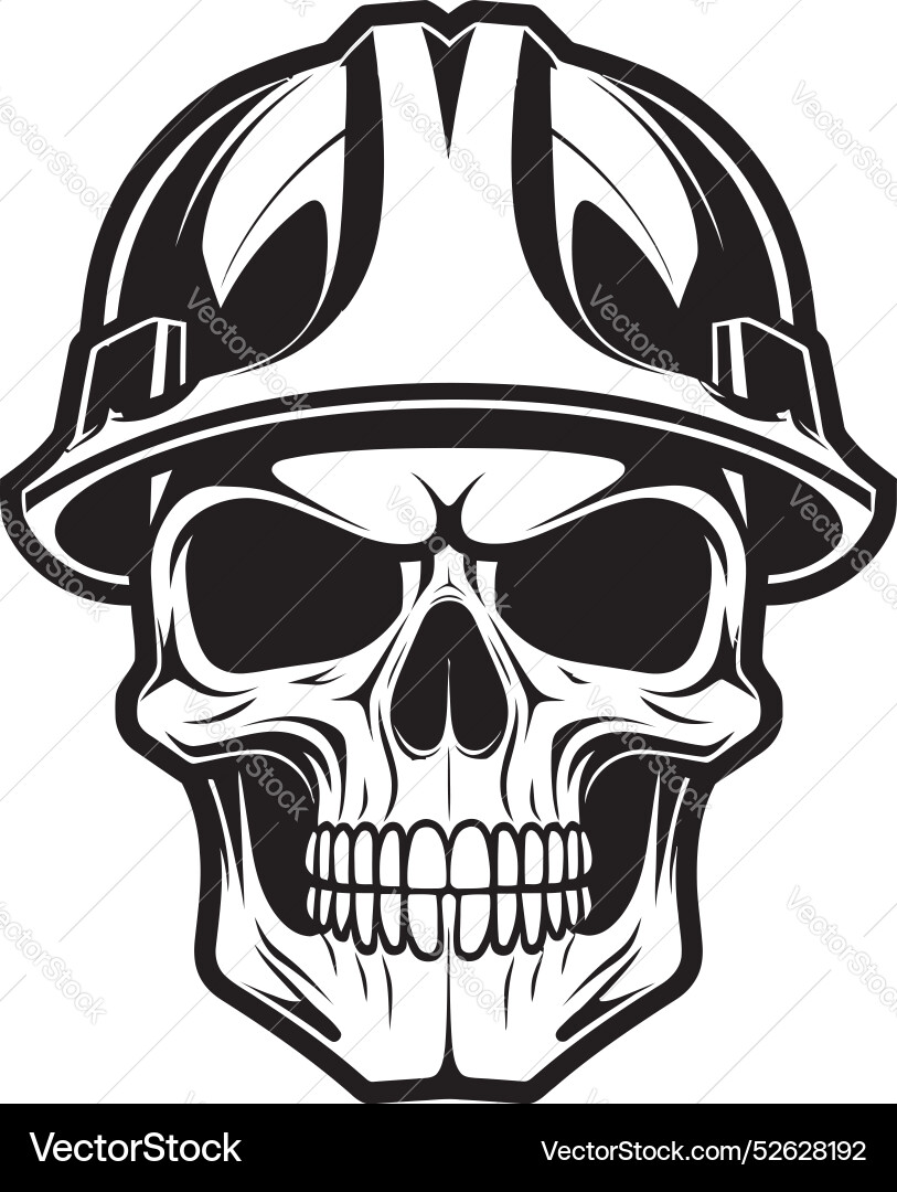 Hardhat safety skull iconic worker emblem design Vector Image