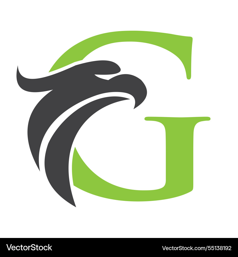 Initial letter g eagle logo head Royalty Free Vector Image