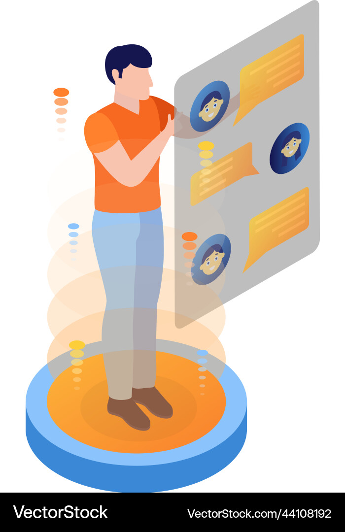 Isometric interactive screen Royalty Free Vector Image