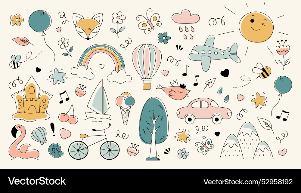 Kids pattern children cute background happy baby Vector Image