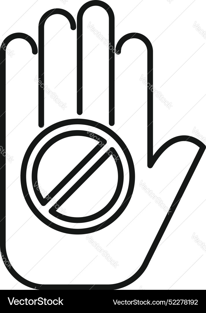 Open hand showing stop sign forbidding access Vector Image