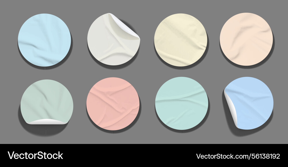 Pastel color round realistic paper stickers – Royalty-Free Vector ...