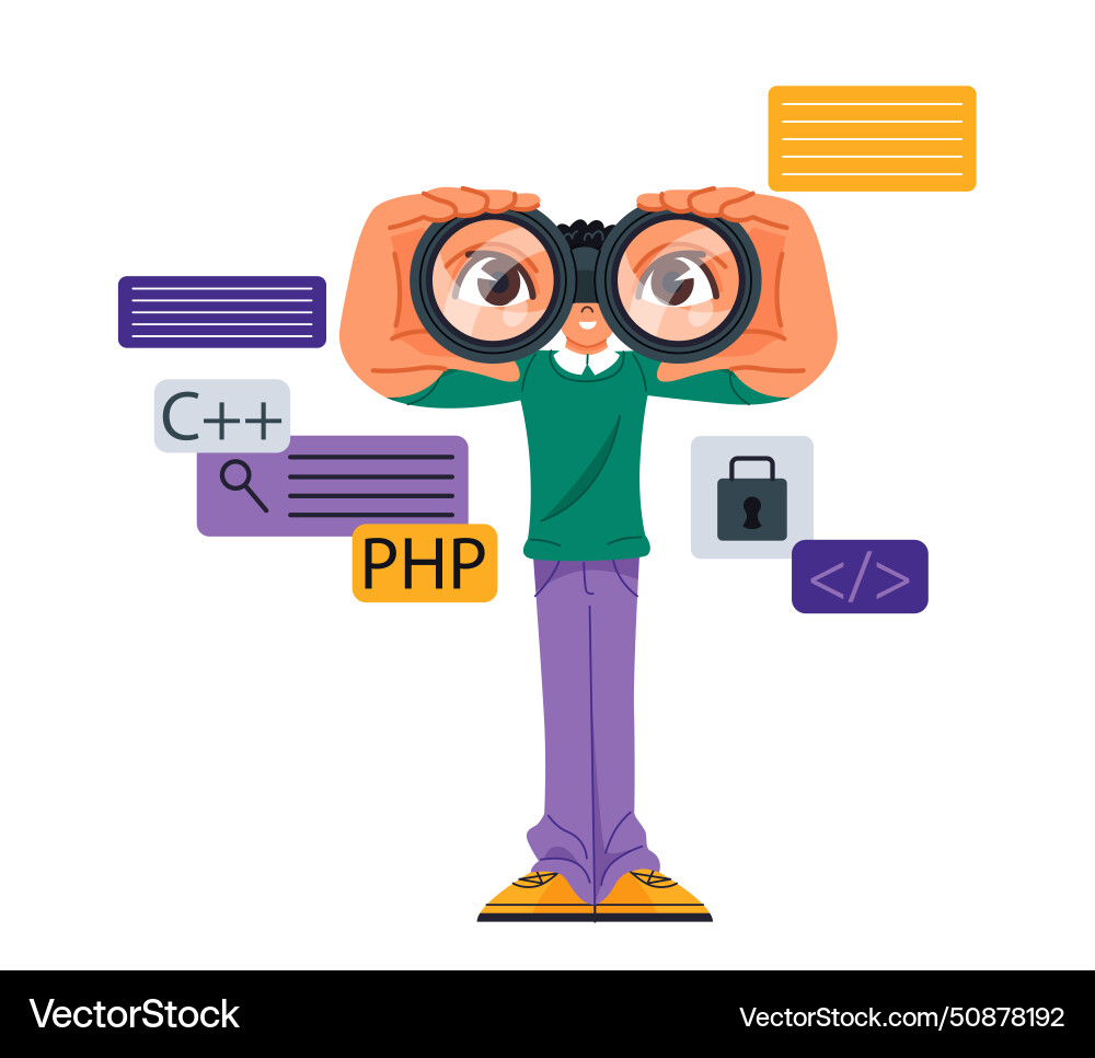Person study and learn Royalty Free Vector Image