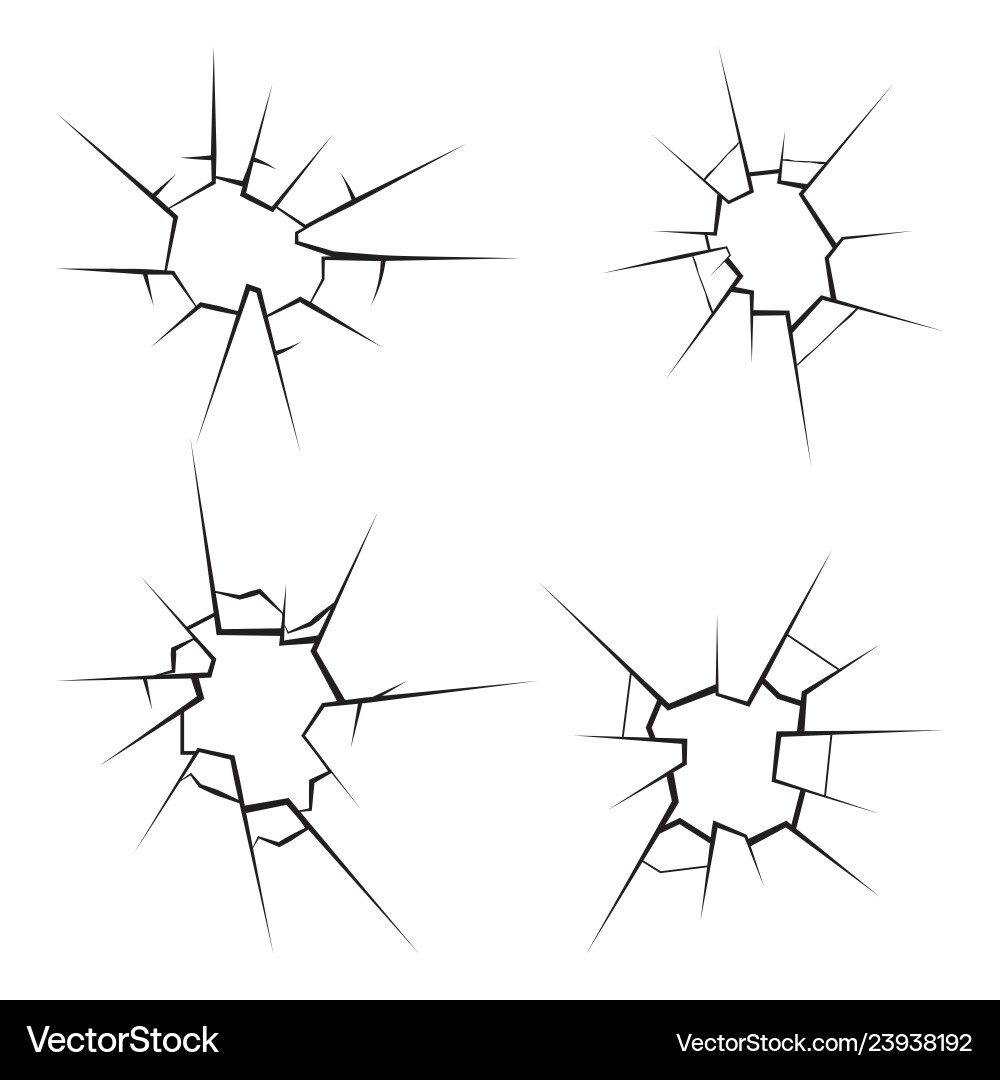 Set of broken glass Royalty Free Vector Image - VectorStock