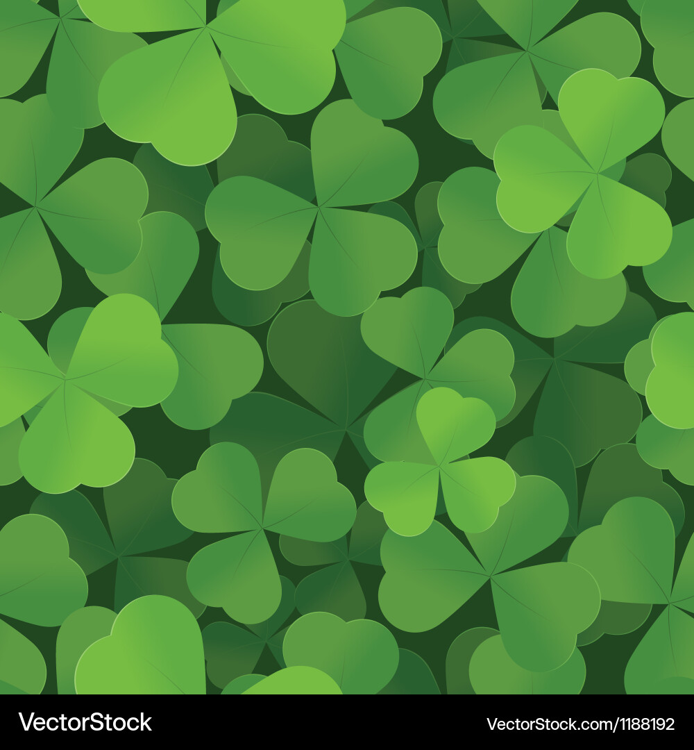 Shamrock seamless background pattern Royalty Free Vector