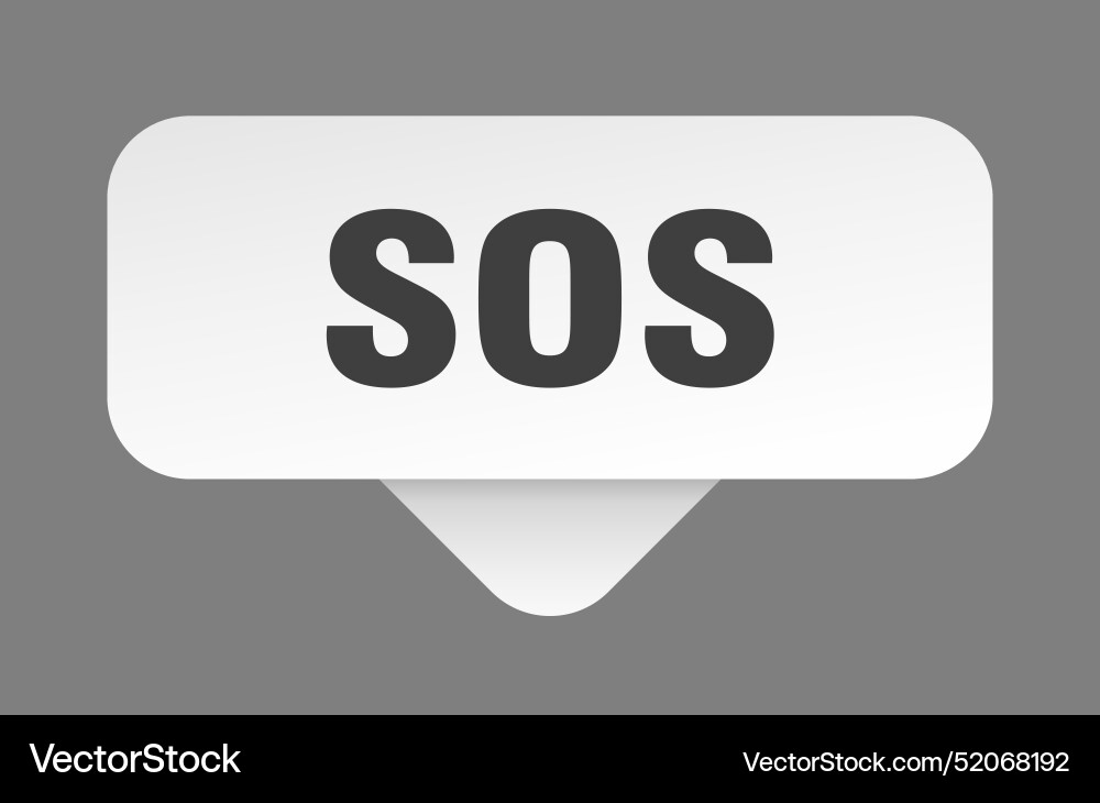 Sos sticker sign isolated on gray background Vector Image