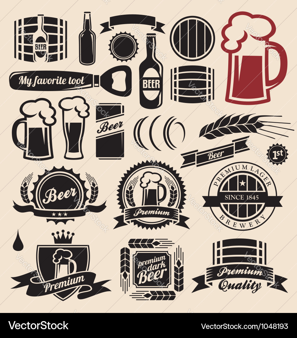 Beer icon set Royalty Free Vector Image - VectorStock