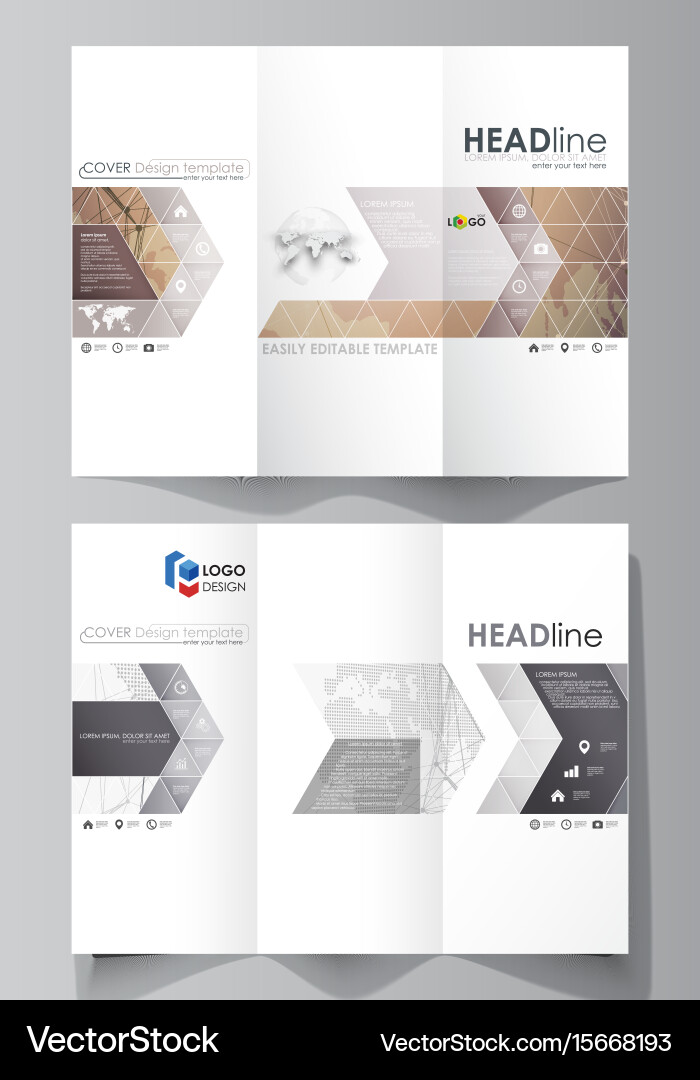 Brochure Layout - Tri-Fold Templates Royalty Free Vector