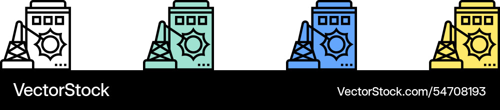 Encroachment icon outline green blue and yellow Vector Image