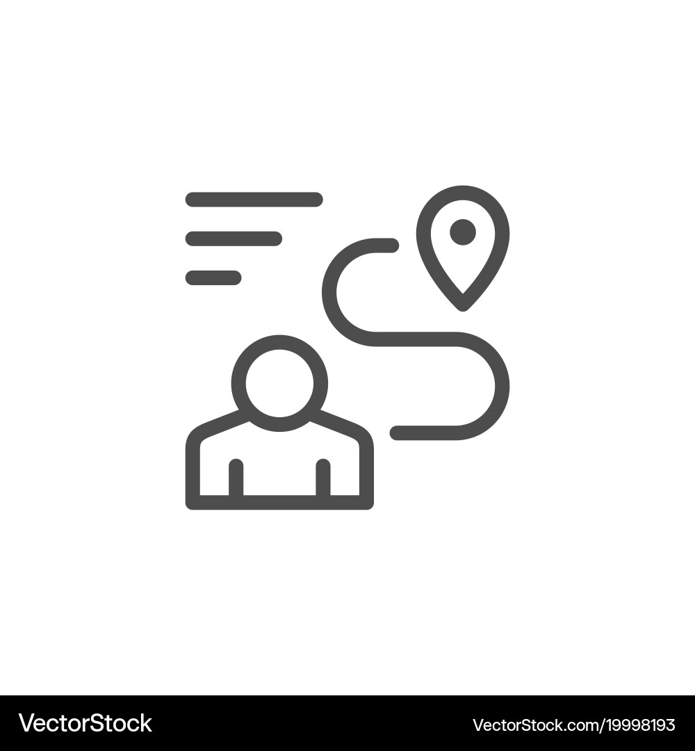 Human navigation line icon Royalty Free Vector Image