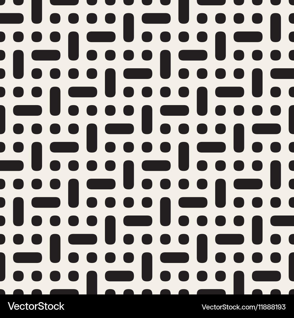 Seamless black and white rounded geometric Vector Image