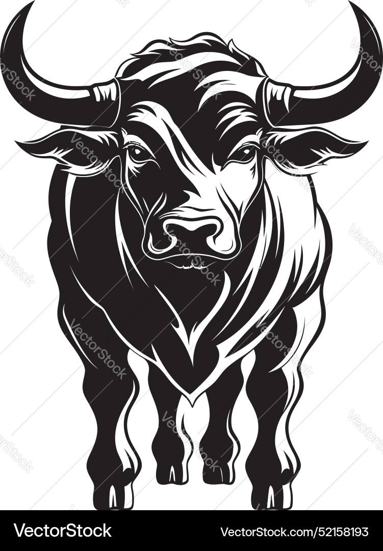 Whimsical wanderer cartoon bull logo symbol Vector Image