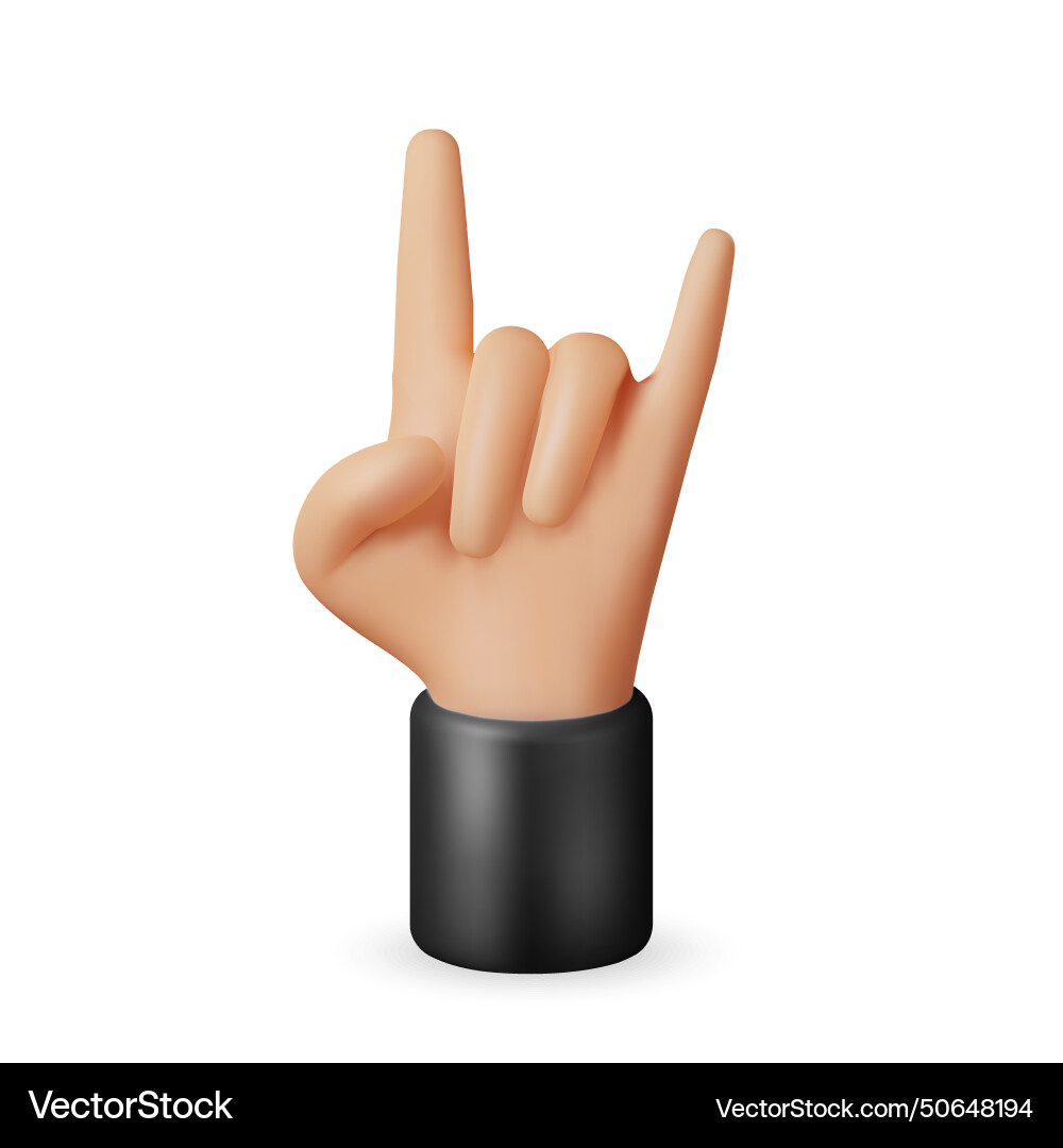3d hand rock gesture symbol isolated Royalty Free Vector