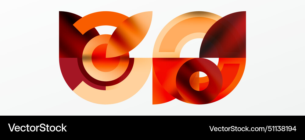 A red and orange logo with circle in the middle Vector Image
